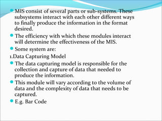 MIS Support to Management | PPT