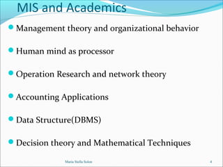 MIS Support to Management | PPT