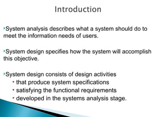 Mis system analysis and system design | PPT