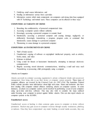 External threats to information system: Malicious software and computer ...
