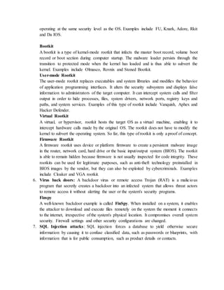 External threats to information system: Malicious software and computer ...