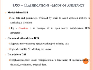 Decision Support System - Management Information System | PPTX
