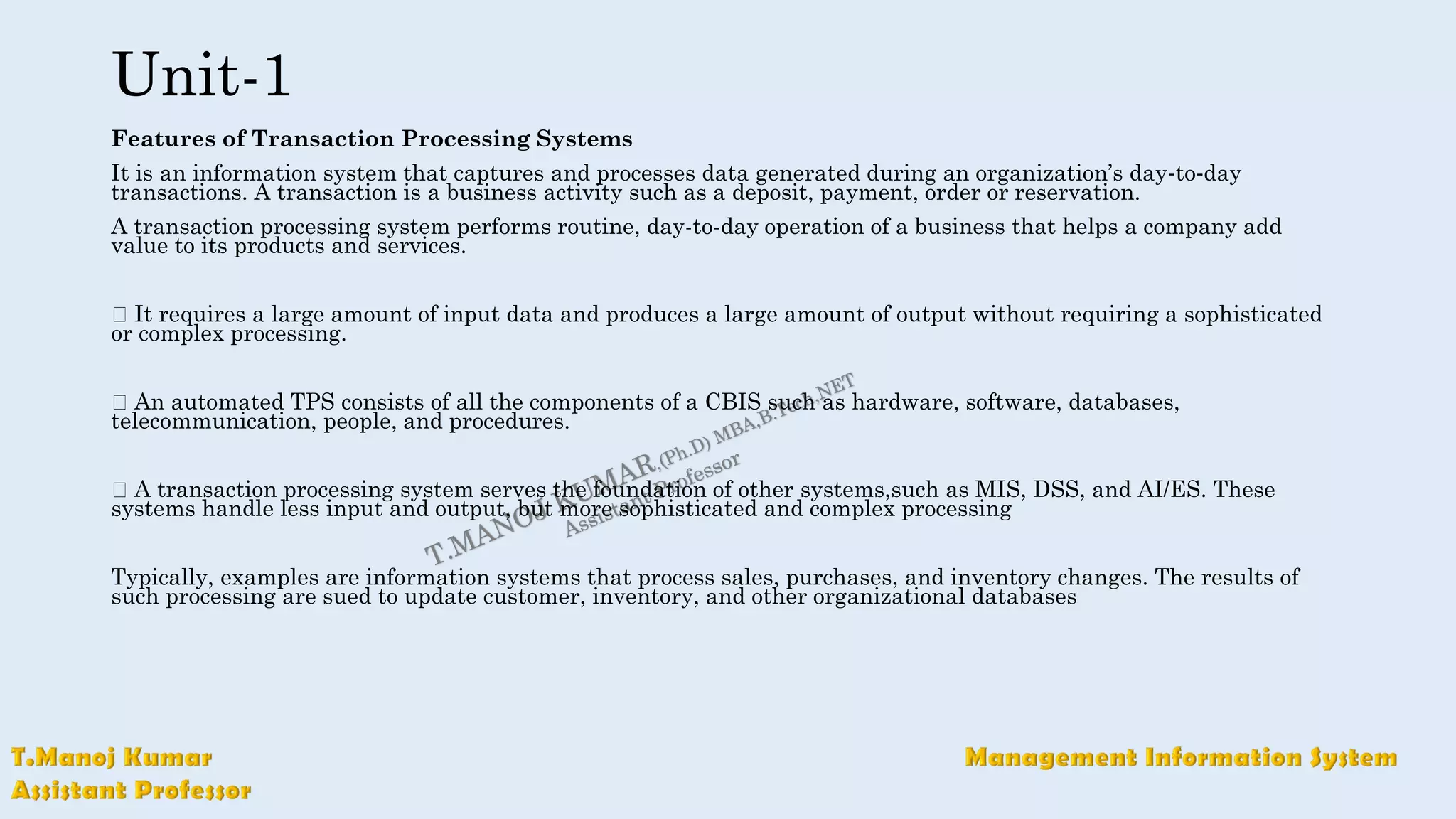 Management Information System (MIS) unit-1 | PDF