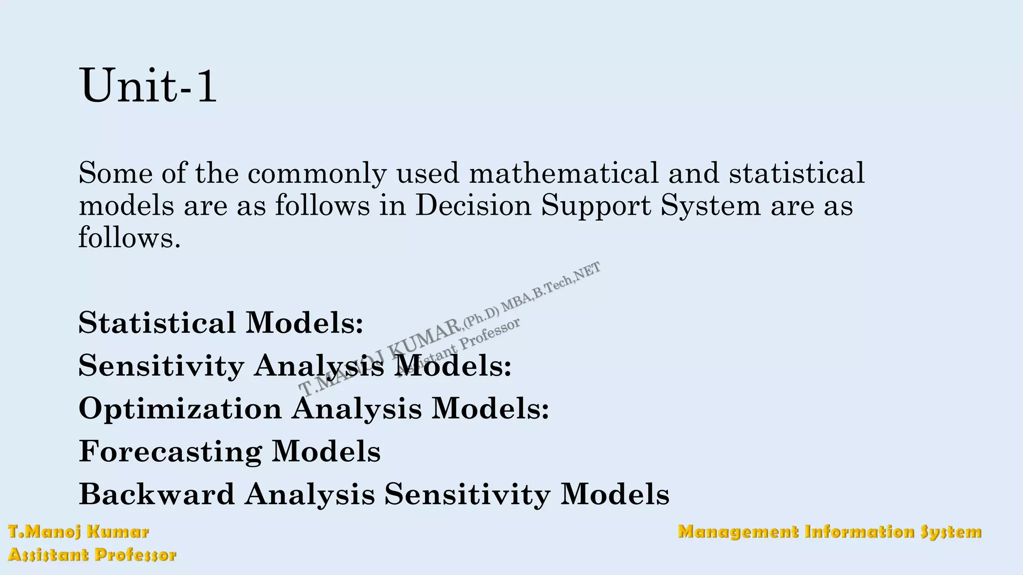 Management Information System (MIS) unit-1 | PDF