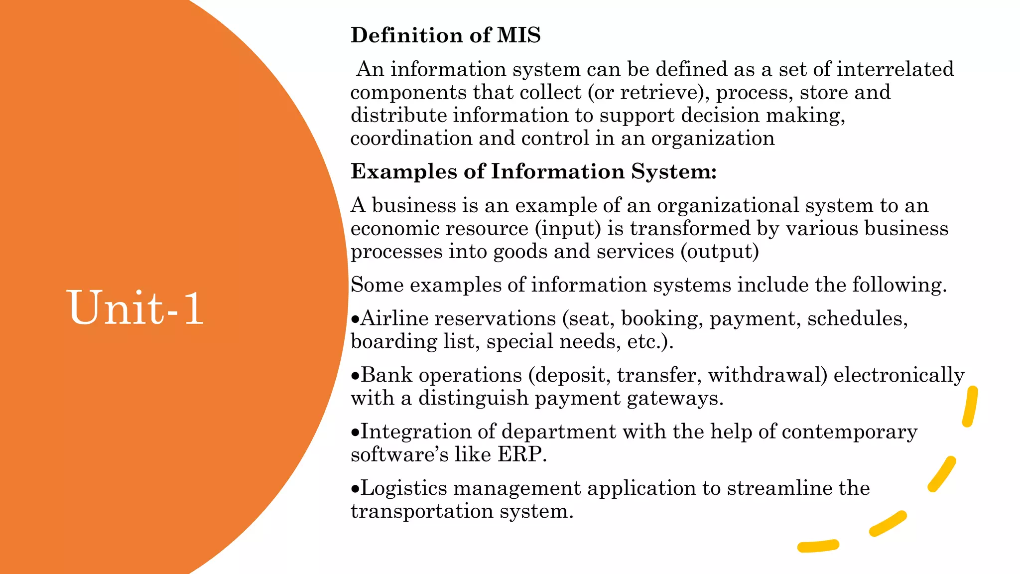 Management Information System (MIS) unit-1 | PDF