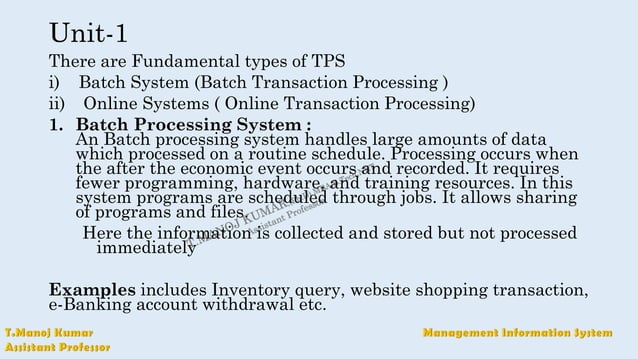 Management Information System (MIS) unit-1 | PDF