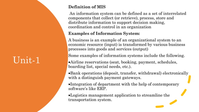 Management Information System (MIS) unit-1 | PDF