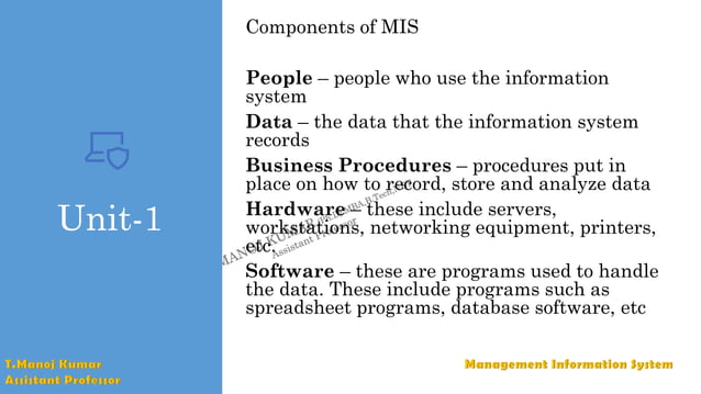 Management Information System (MIS) unit-1 | PDF