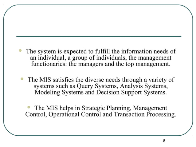 Types of IS(TPS, OAS, MIS, DSS, ESS and SIS) | PPT
