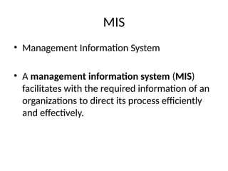 management information system indrdoduction chapter 1 | PPTX