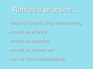 Make It Stick 2: Retrieval | PDF