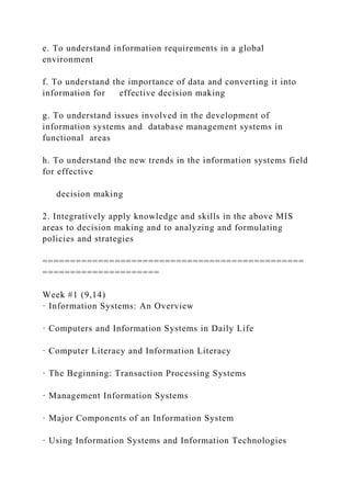 MIS 300 Management Information Systems Concepts and Applications .docx