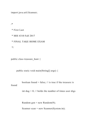 MIS 4310-01 Final Take Home Exam (100 points) DUE Thursd.docx