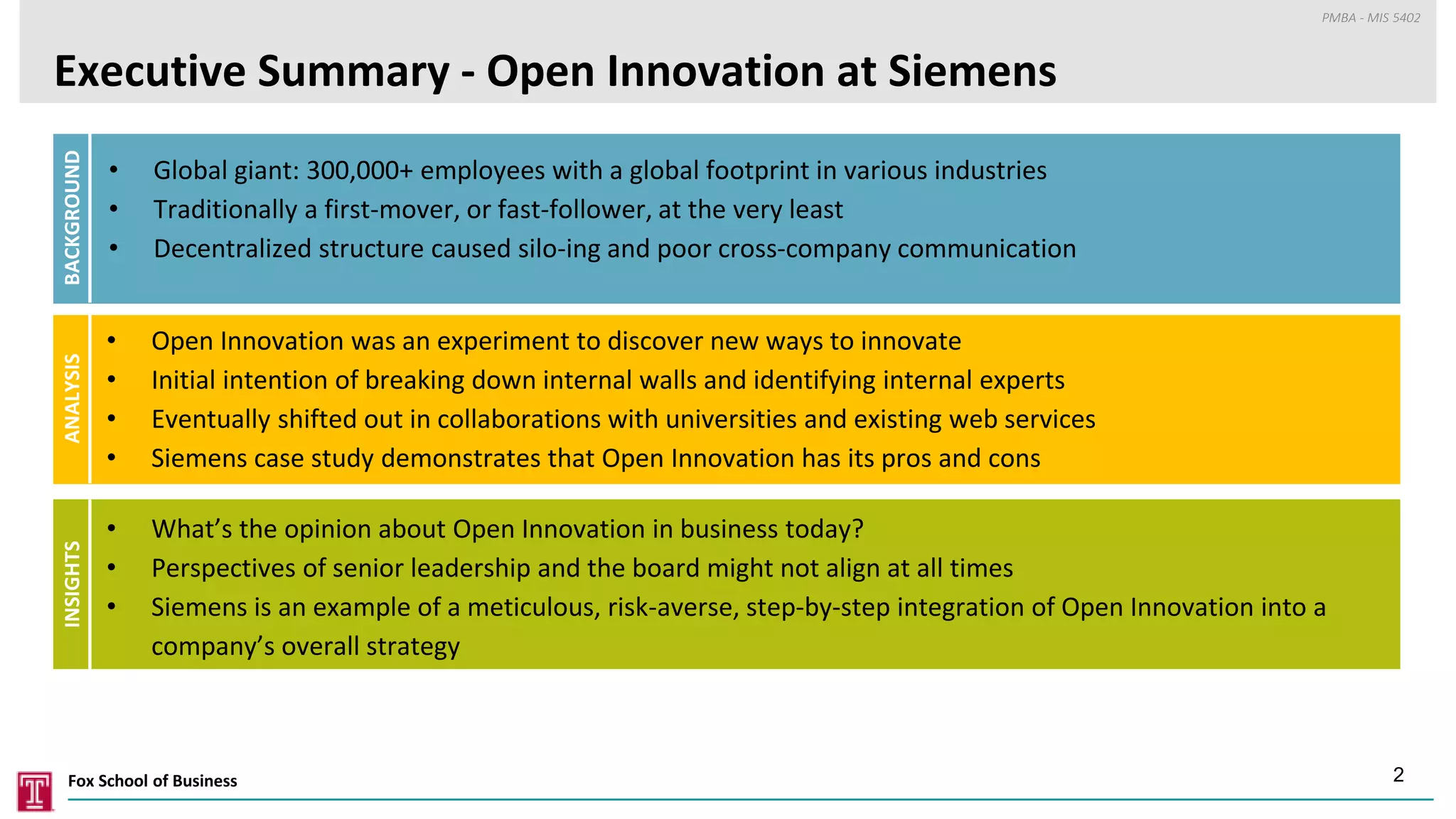 Siemens - open innovation case | PPTX