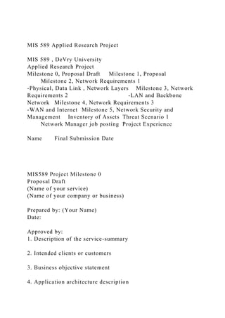 MIS 589 Applied Research ProjectMIS 589 , DeVry UniversityAp.docx ...