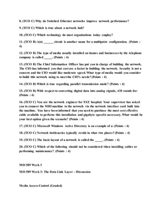 Mis 589 entire course (networking concepts and application) | DOCX | Computer Networking | Computing