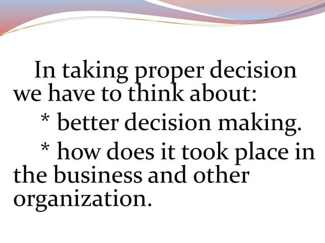Enhancing decision making | PPT