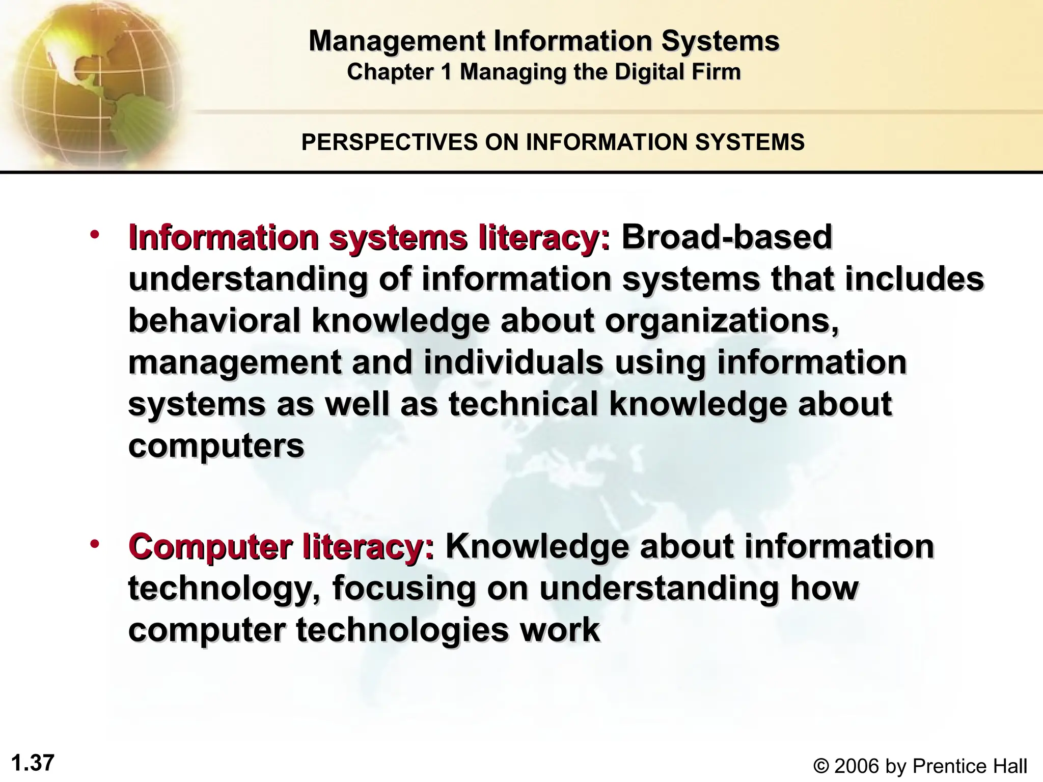 Management information system chapter no one (management studies)) | PPT