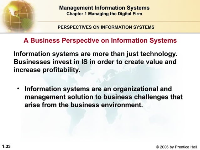 Management information system chapter no one (management studies)) | PPT