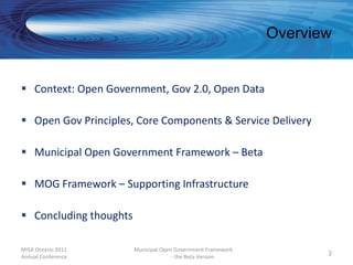 Municipal Open Government Framework - Beta Version | PPT