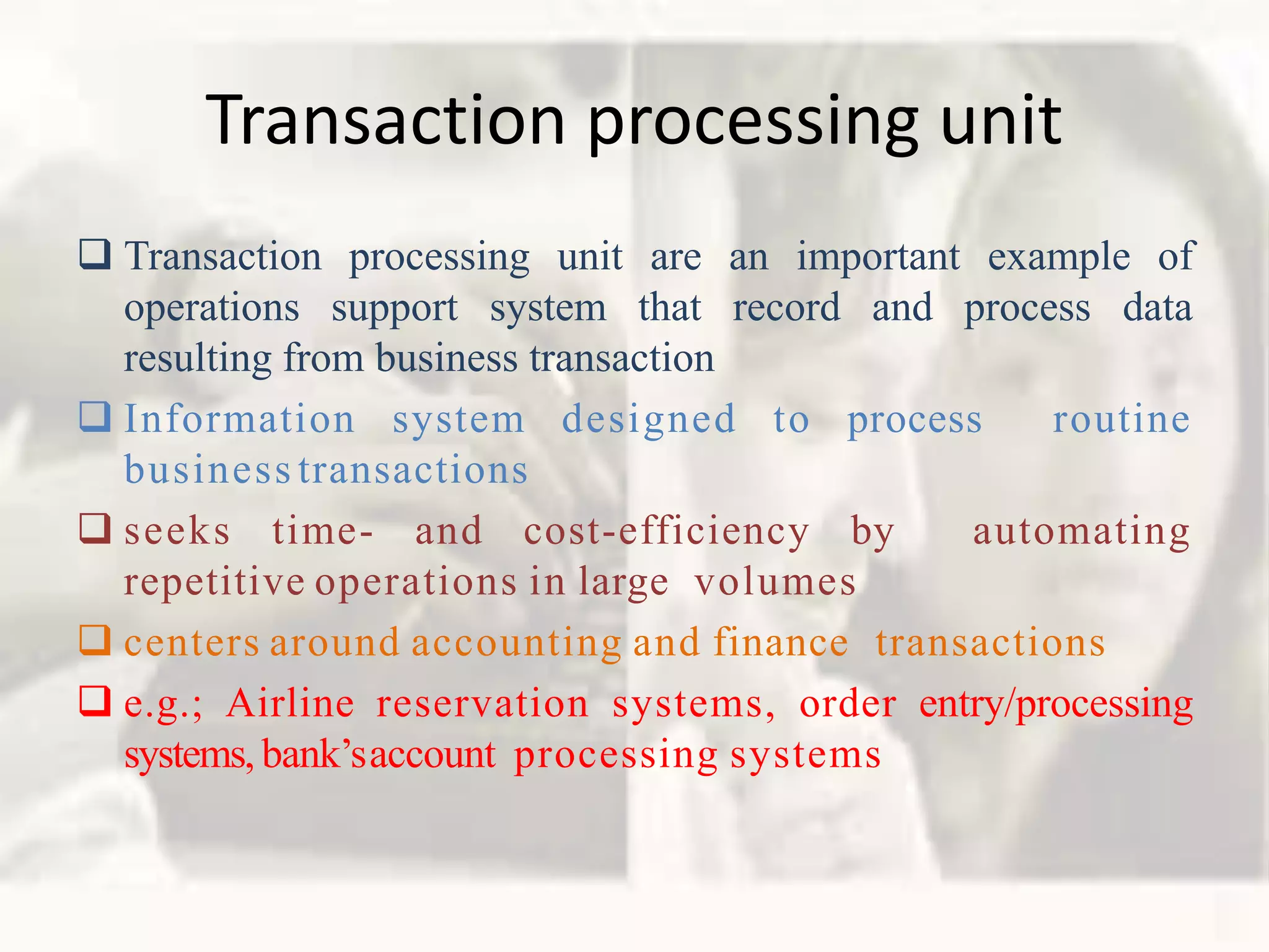 Management Information system- Transaction processing system | PPTX | Databases | Computer ...