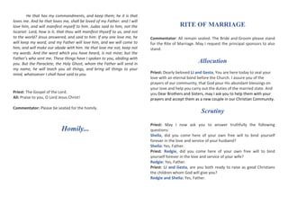 Misalette Script during wedding you can used | DOCX