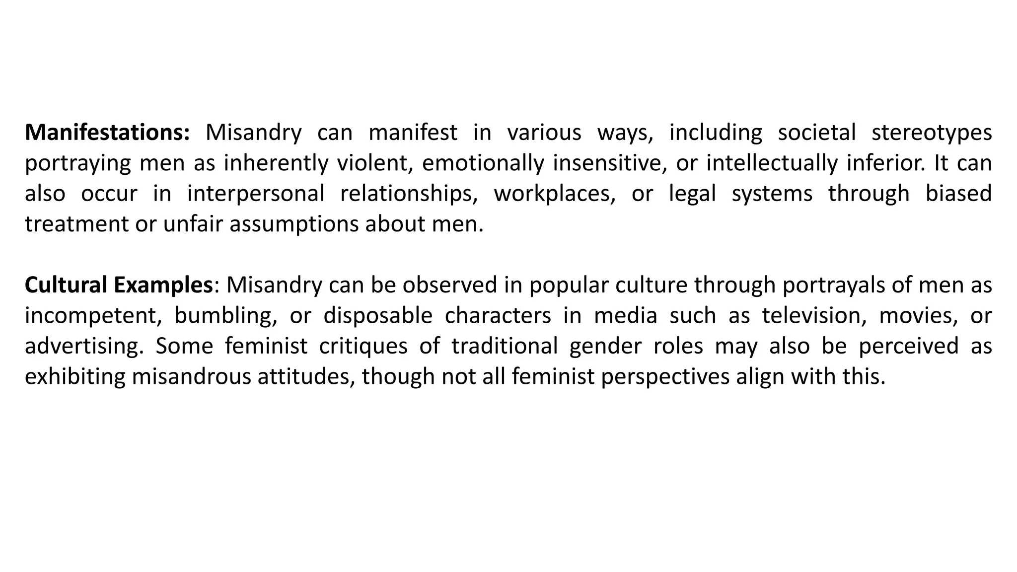 THE MISANDRY AND MISOGYNY GENDER EQUALITY | PPTX