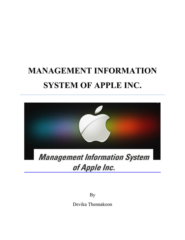 Management Information System- Apple Inc. | PDF