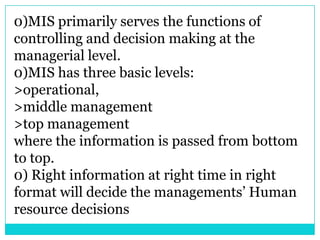 Management Information systems applications in human resource | PPT