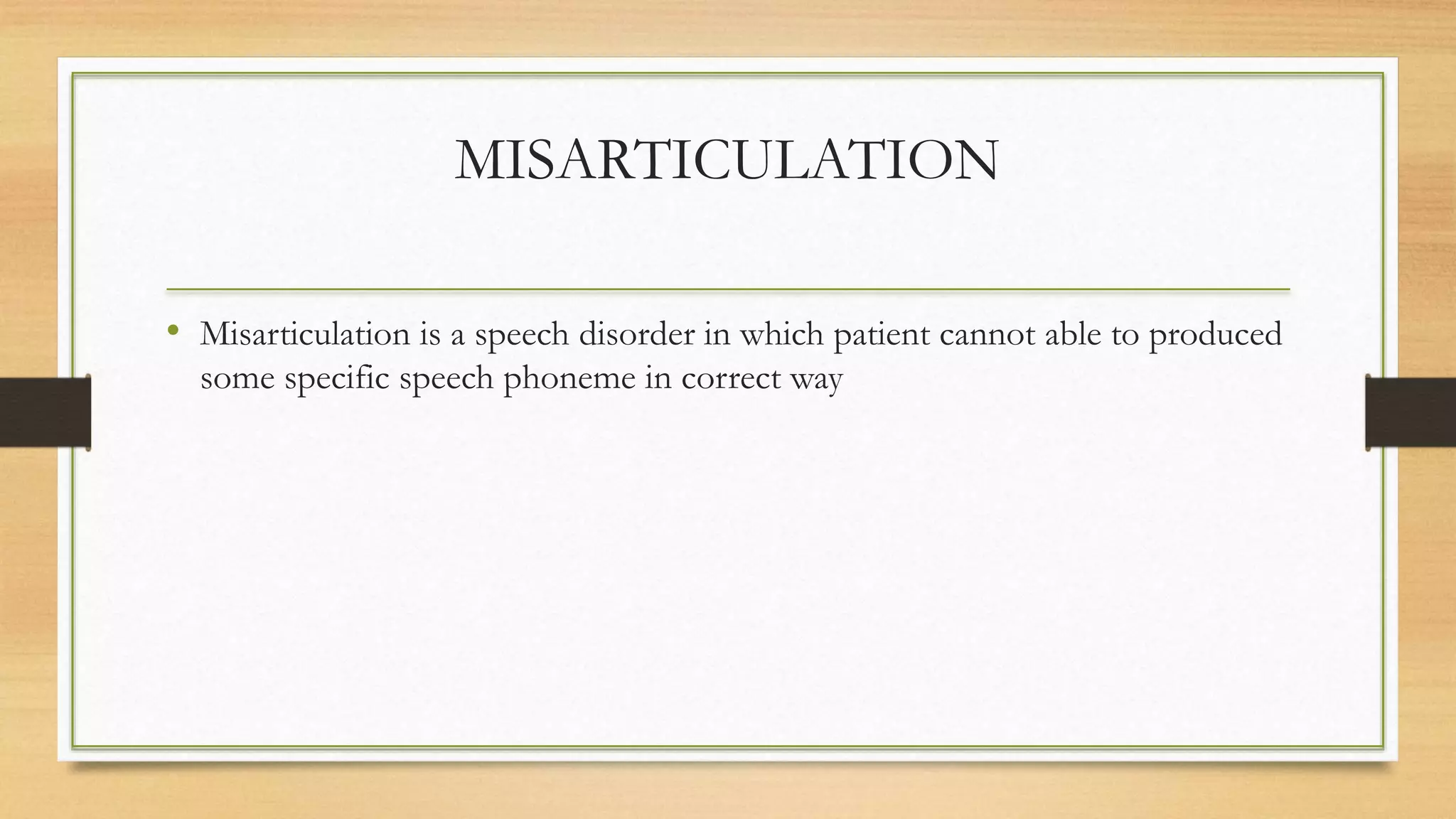 Misarticulation | PPTX