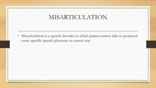 Misarticulation | PPTX