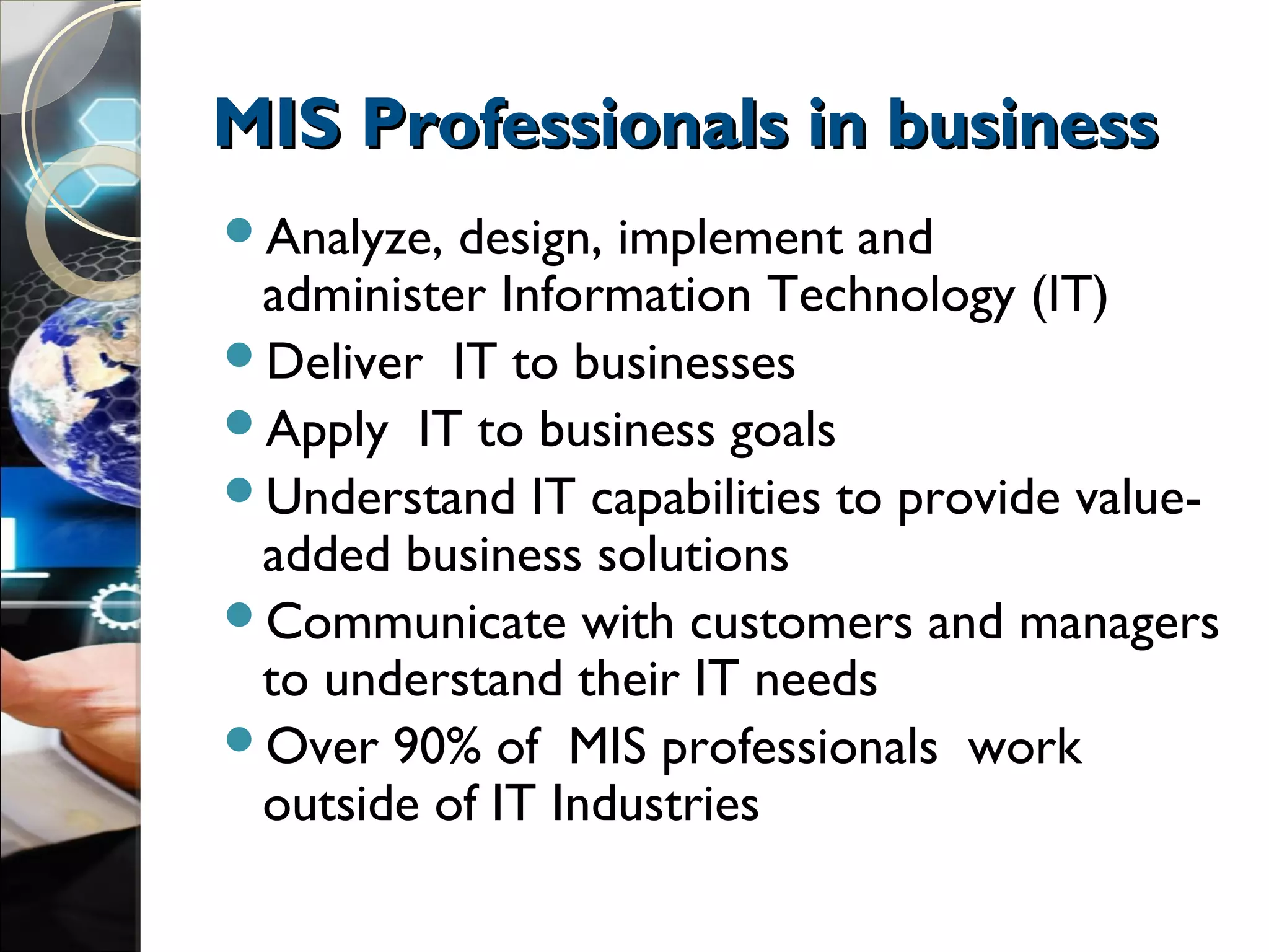 Mis as a tool in business | PPT