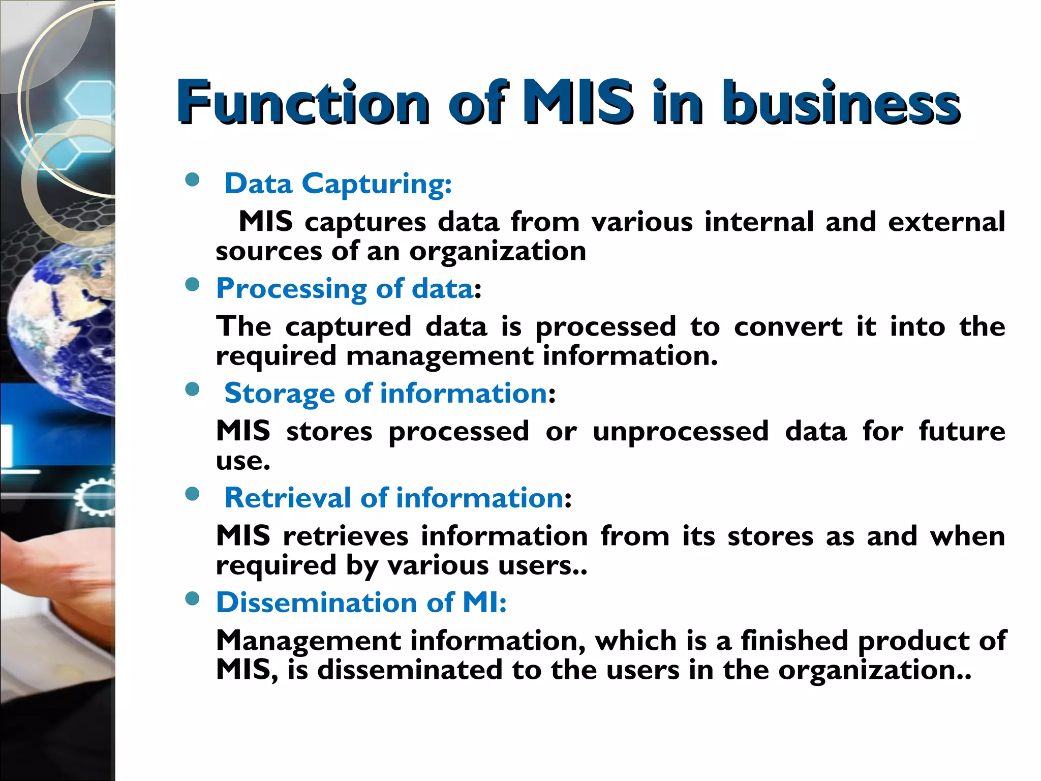 Mis as a tool in business | PPT