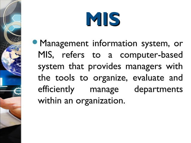 Mis as a tool in business | PPT