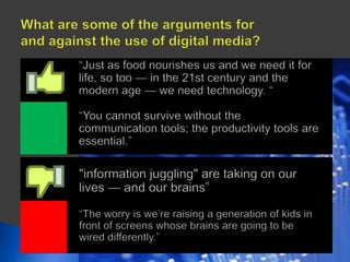 Technology. Too much technology? | PPTX | Technology & Computing