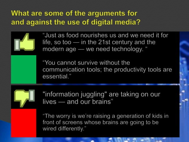 Technology. Too much technology? | PPTX | Technology & Computing