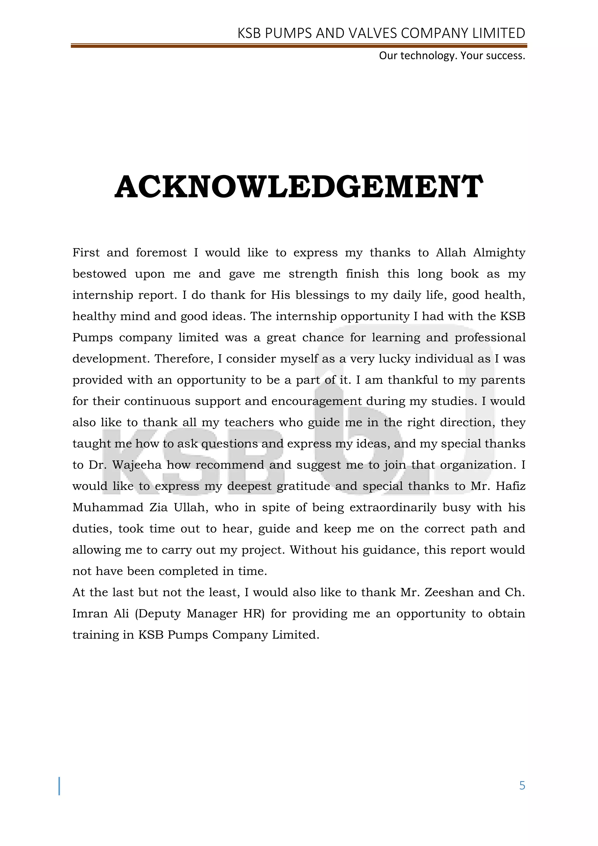 KSB INTERNSHIP PROJECT | PDF