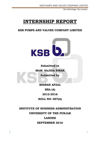 KSB INTERNSHIP PROJECT | PDF