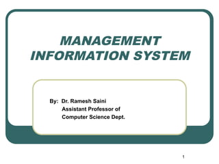 basics of management information system. | PPT