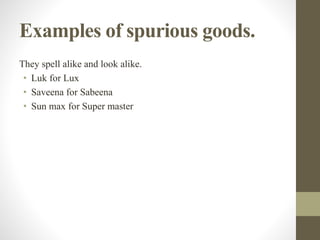 Misbranded and spurious cosmetics | PPTX