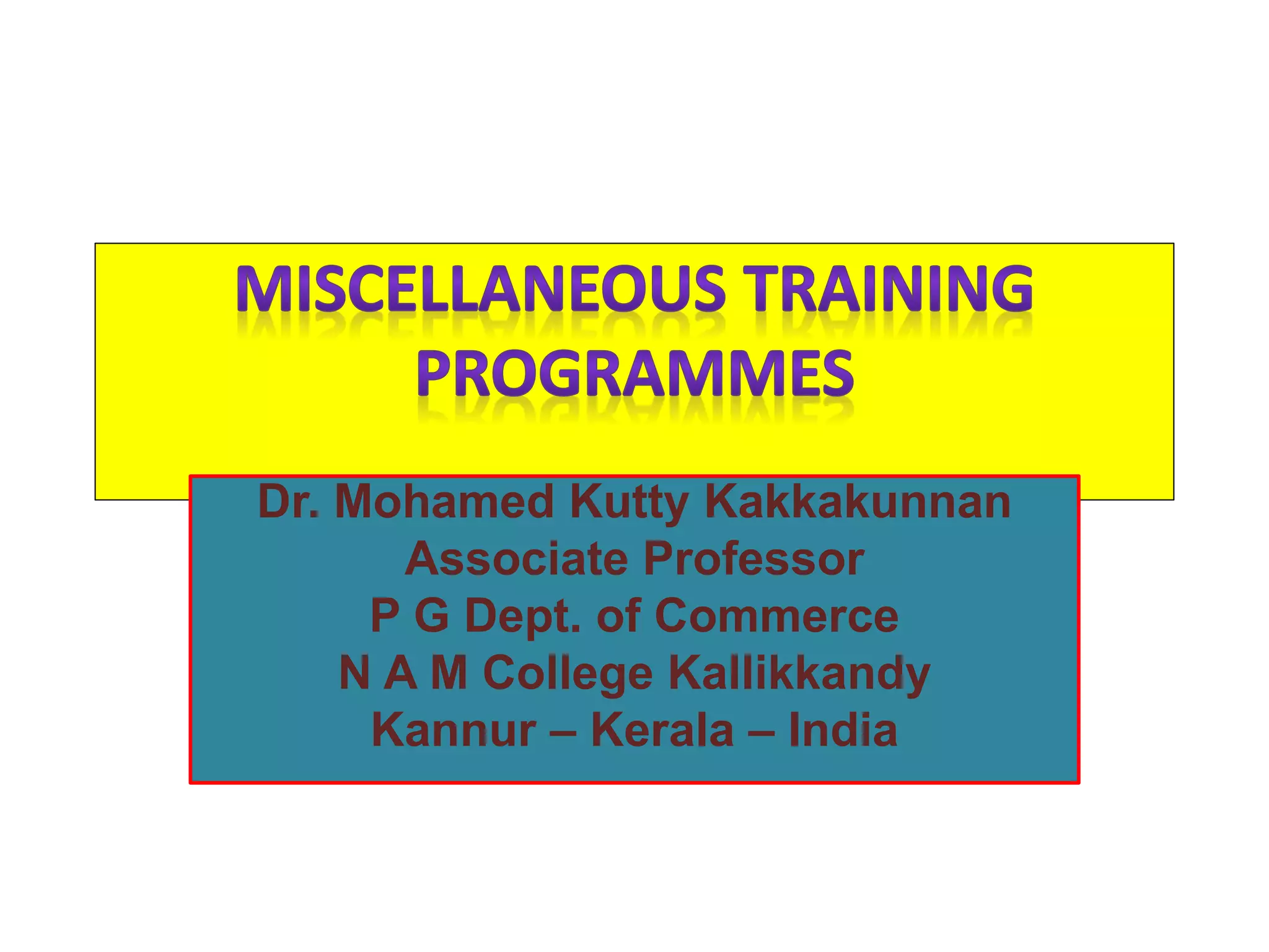 Misc. training | PPT