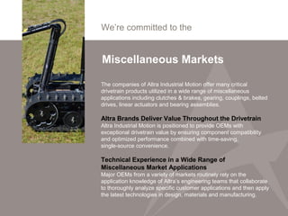 Altra: Miscellaneous Market Applications & Innovations | PPT