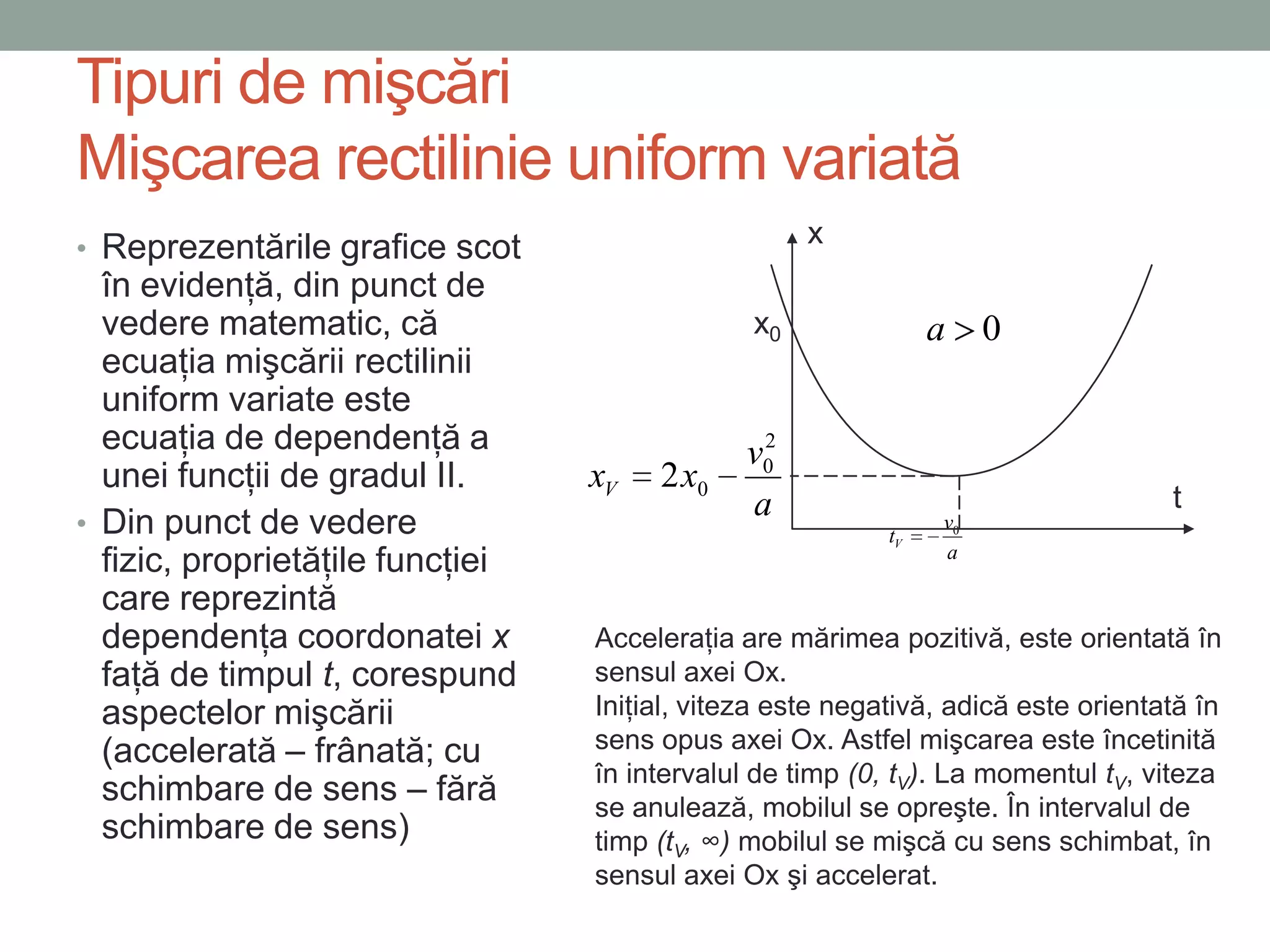 Cinematica miscarii mecanice | PPTX