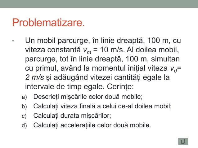 Cinematica miscarii mecanice | PPT