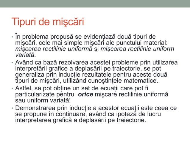 Cinematica miscarii mecanice | PPT