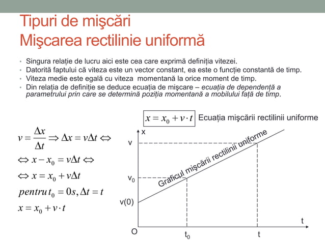 Cinematica miscarii mecanice | PPT