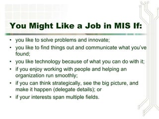 Careers in MIS | PPTX