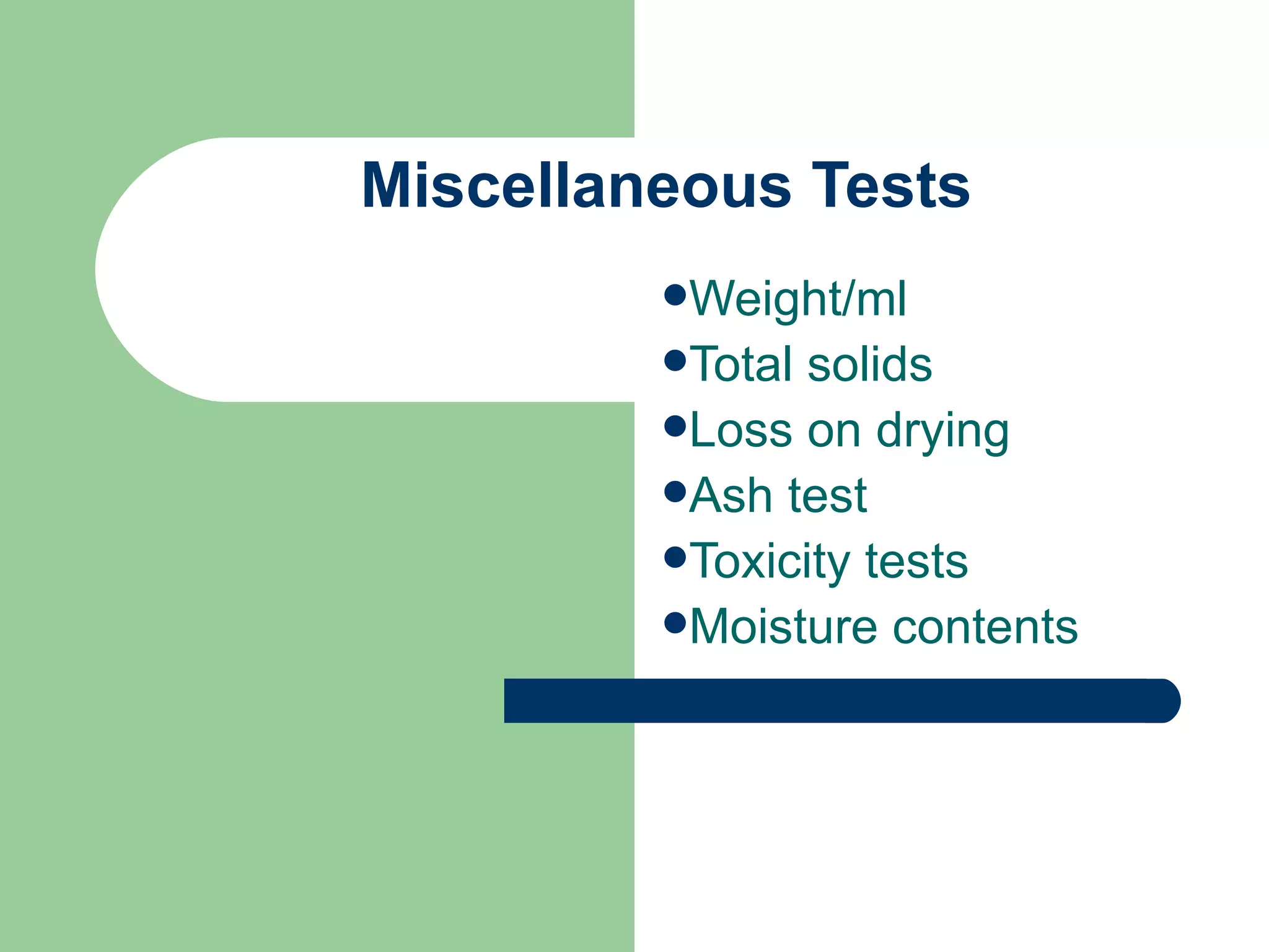 Miscelanous tests | PPT