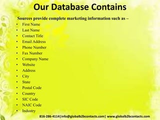 Miscellaneous building materials mailing database | PPT