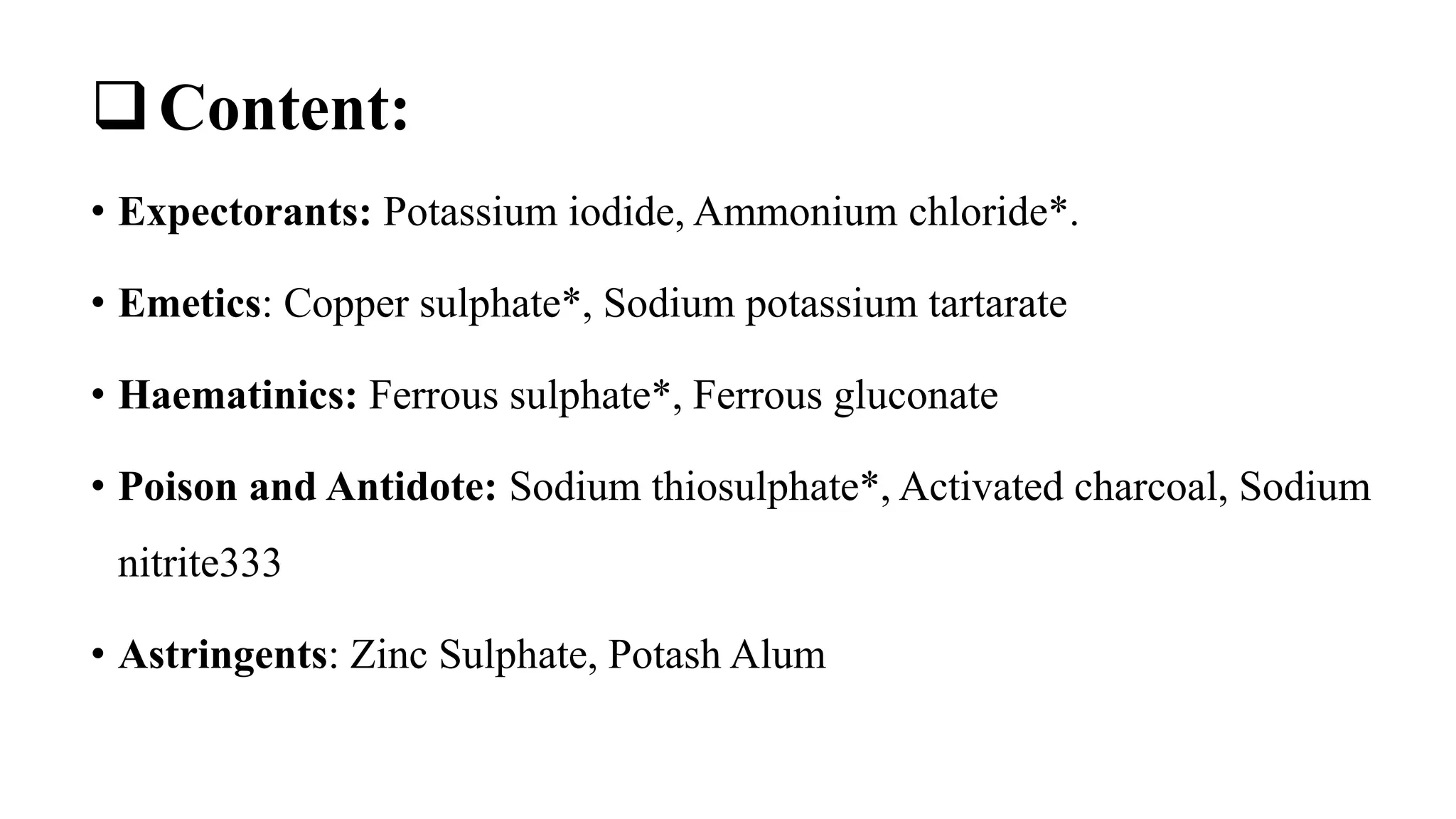 Pharmaceutical Inorganic Chemistry Unit IVMiscellaneous compounds ...